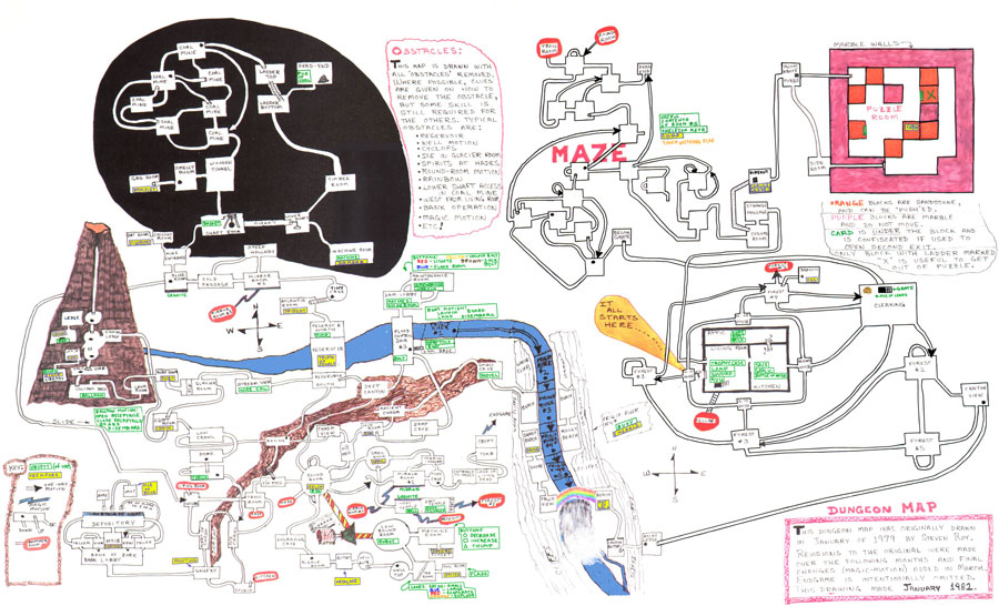 Dungeon (Zork) Map - frayedwire dot net